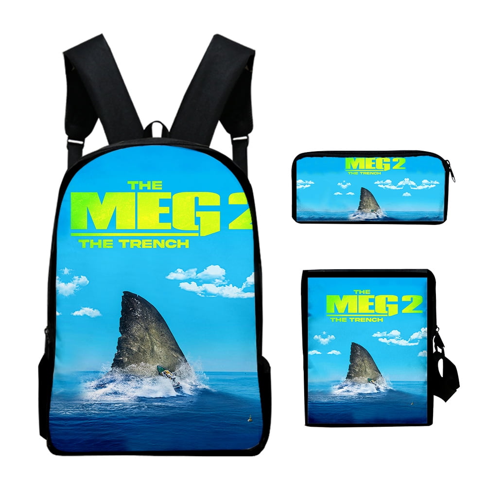 The Meg 2 The Trench Merch Role Play 3pcs/set Zipper Backpack 3D Print ...