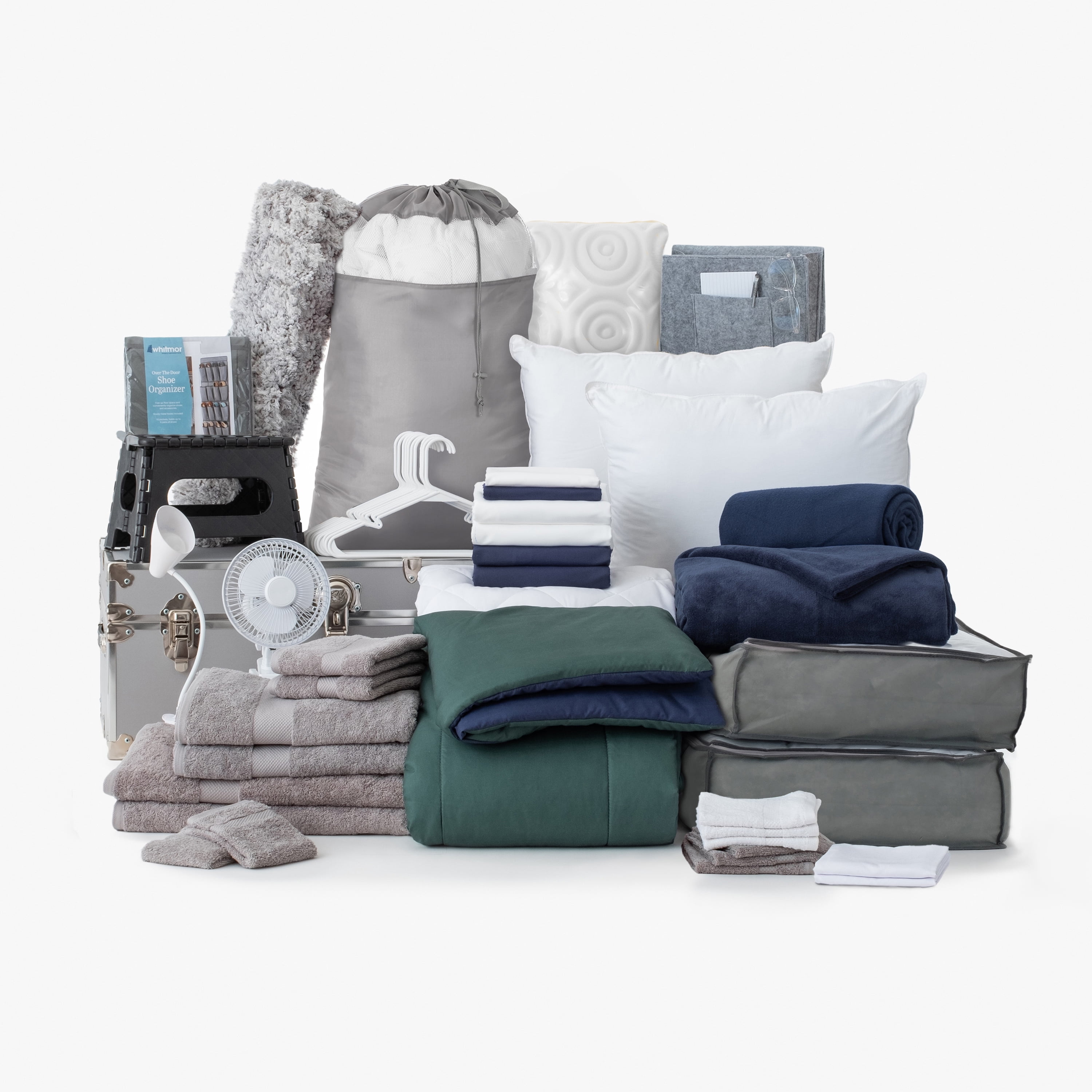 The Mega Dorm Essentials Value Pack in Hunter & Blue, 49-Piece College ...