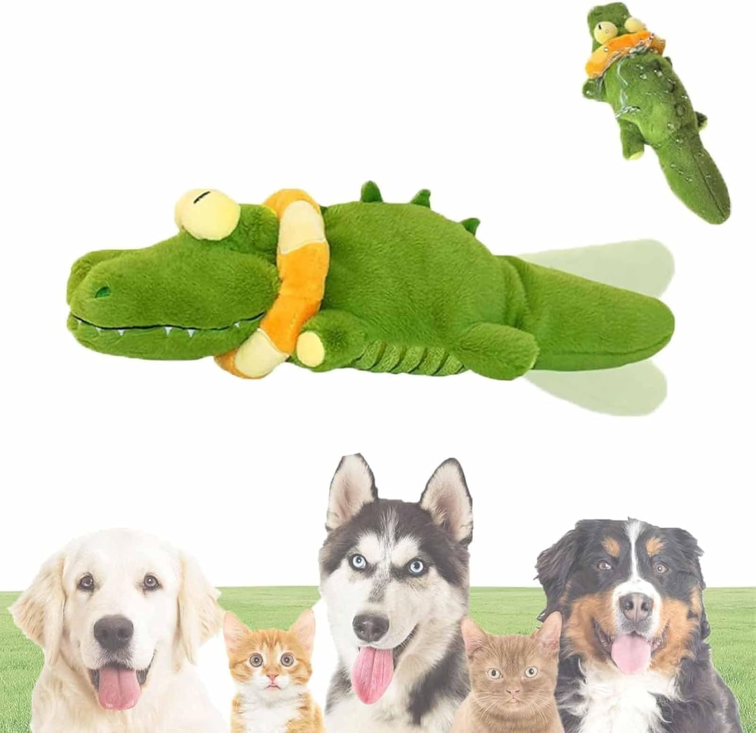 The Mellow Dog - Calming Crocodile， Plush Toy with Automatic Tail ...