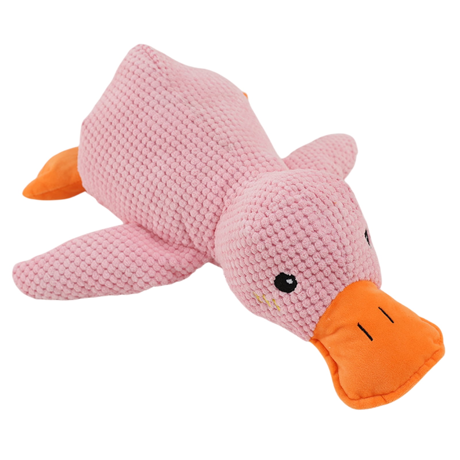The Mellow Dog Calming Duck Stuffed Duck Dog Toy for Indoor Puppy (Pink ...