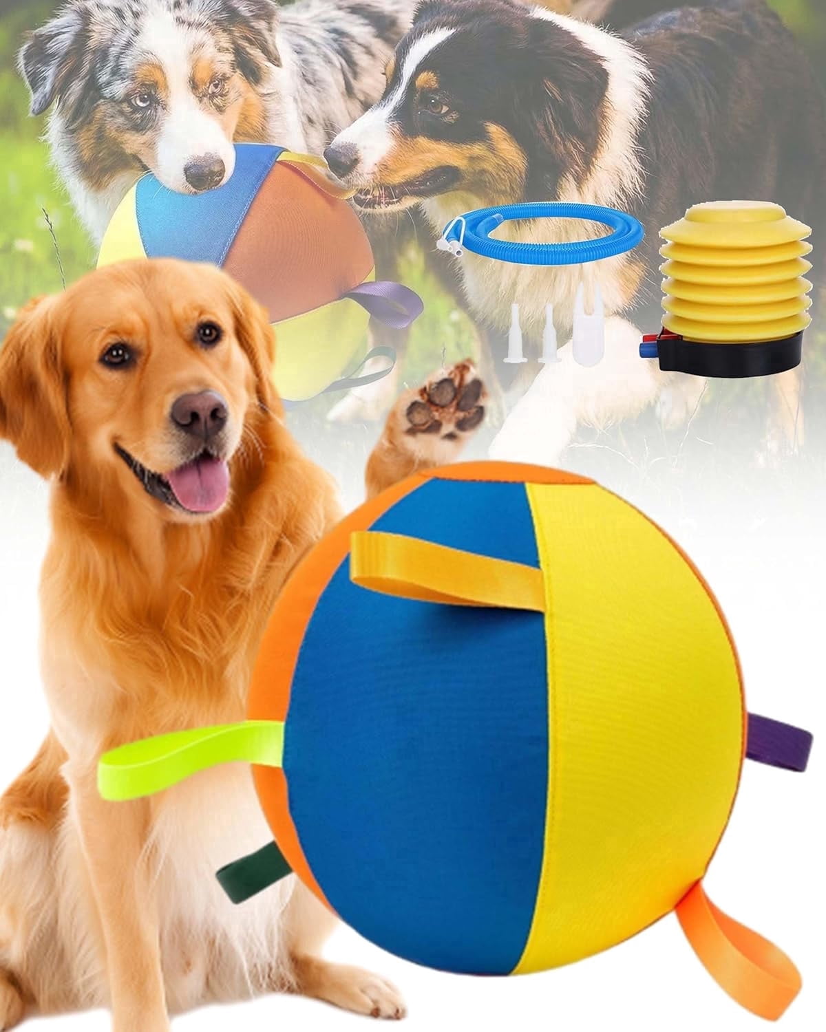 The Mellow Dog Jumbo Ball, Giant Herding Ball for Dogs, Durable Tear ...