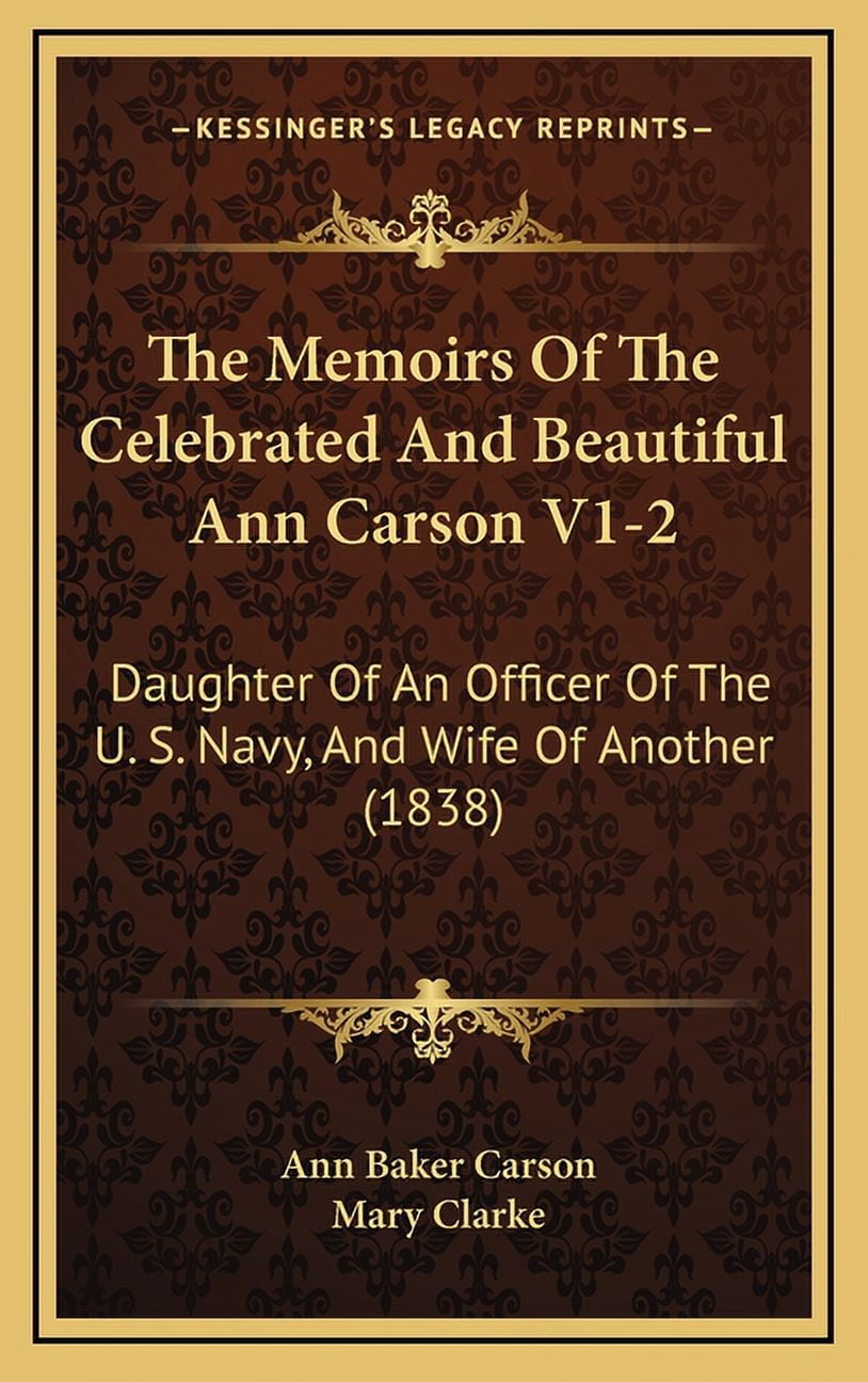 The Memoirs Of The Celebrated And Beautiful Ann Carson V1-2 (Hardcover ...