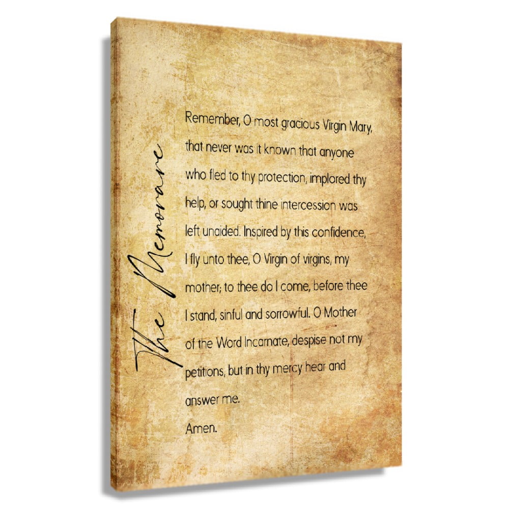 The Memorare Prayer Quotes Wall Art Retro Prints Poster Pictures Wall ...