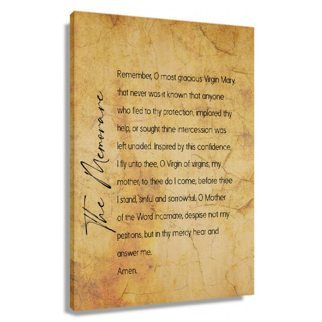 The Memorare Prayer Quotes Wall Art Vintage Prints Poster Kitchen ...