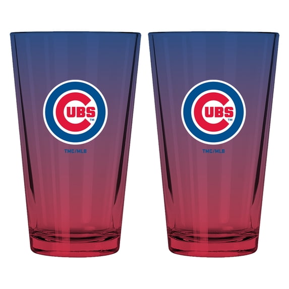 The Memory Company Chicago Cubs Two-Pack 16oz. Ombre Pint Glass Set ...