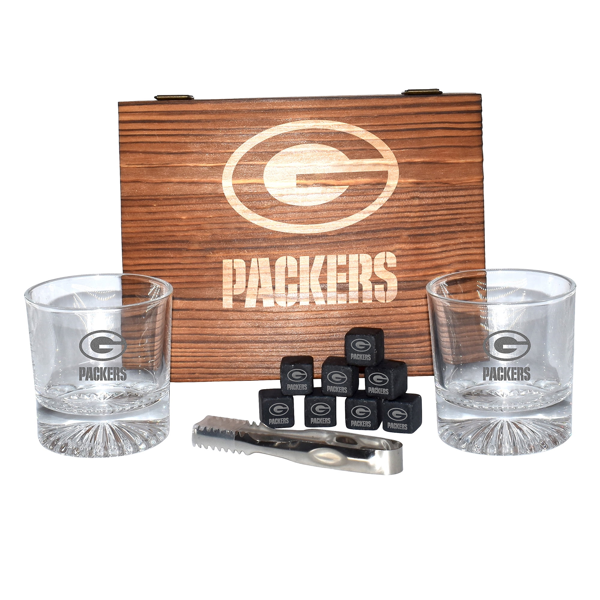The Memory Company Green Bay Packers 2-Pack Rocks Glass Box Set with ...