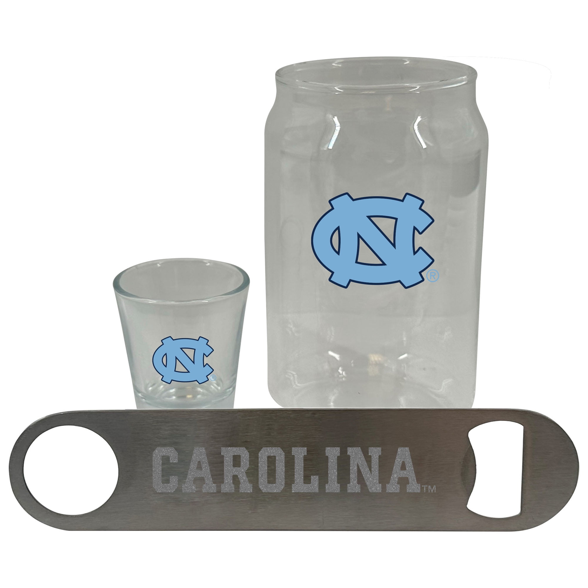 The Memory Company North Carolina Tar Heels Three-Pack Beer Glass, 2oz ...