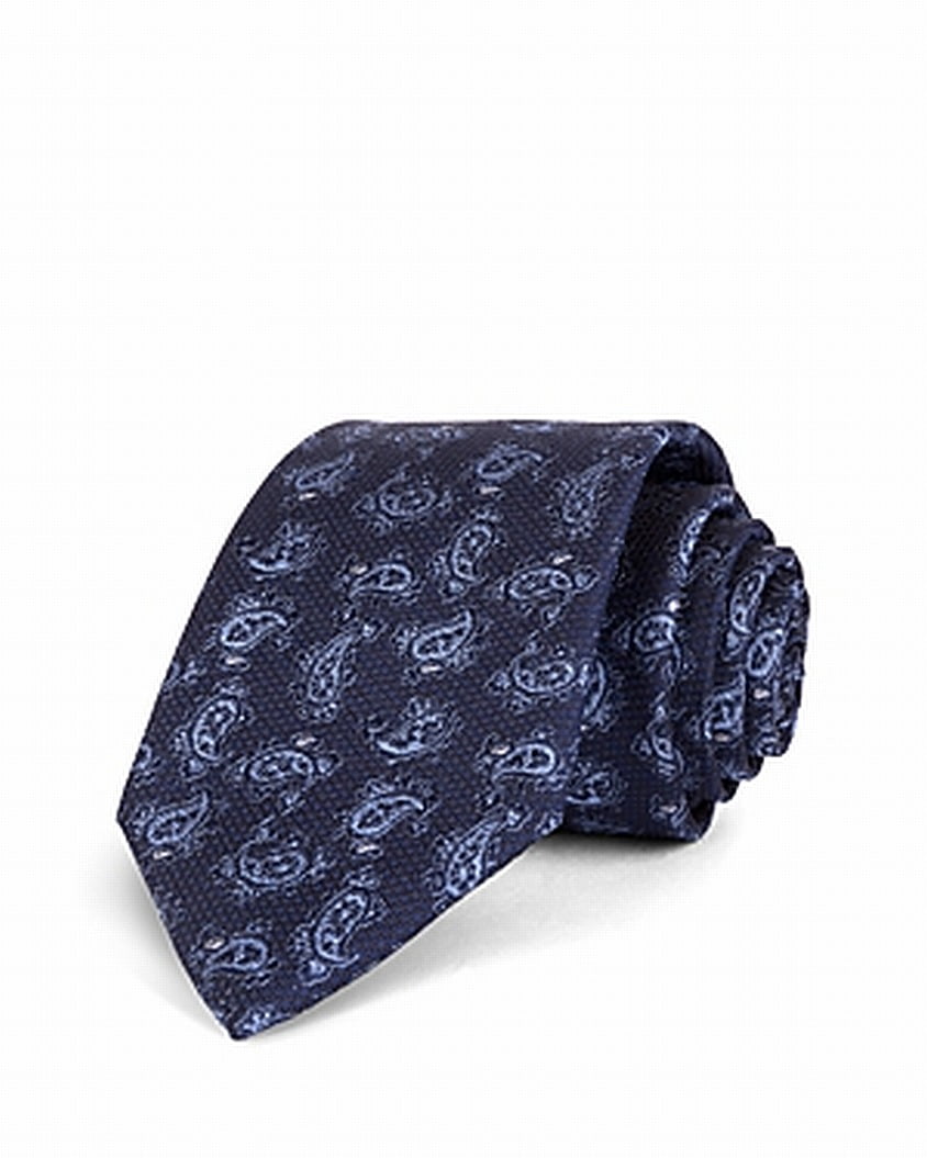 The Men's Store Mens Neck Tie Navy One Tossed Paisley Silk Blue Not ...