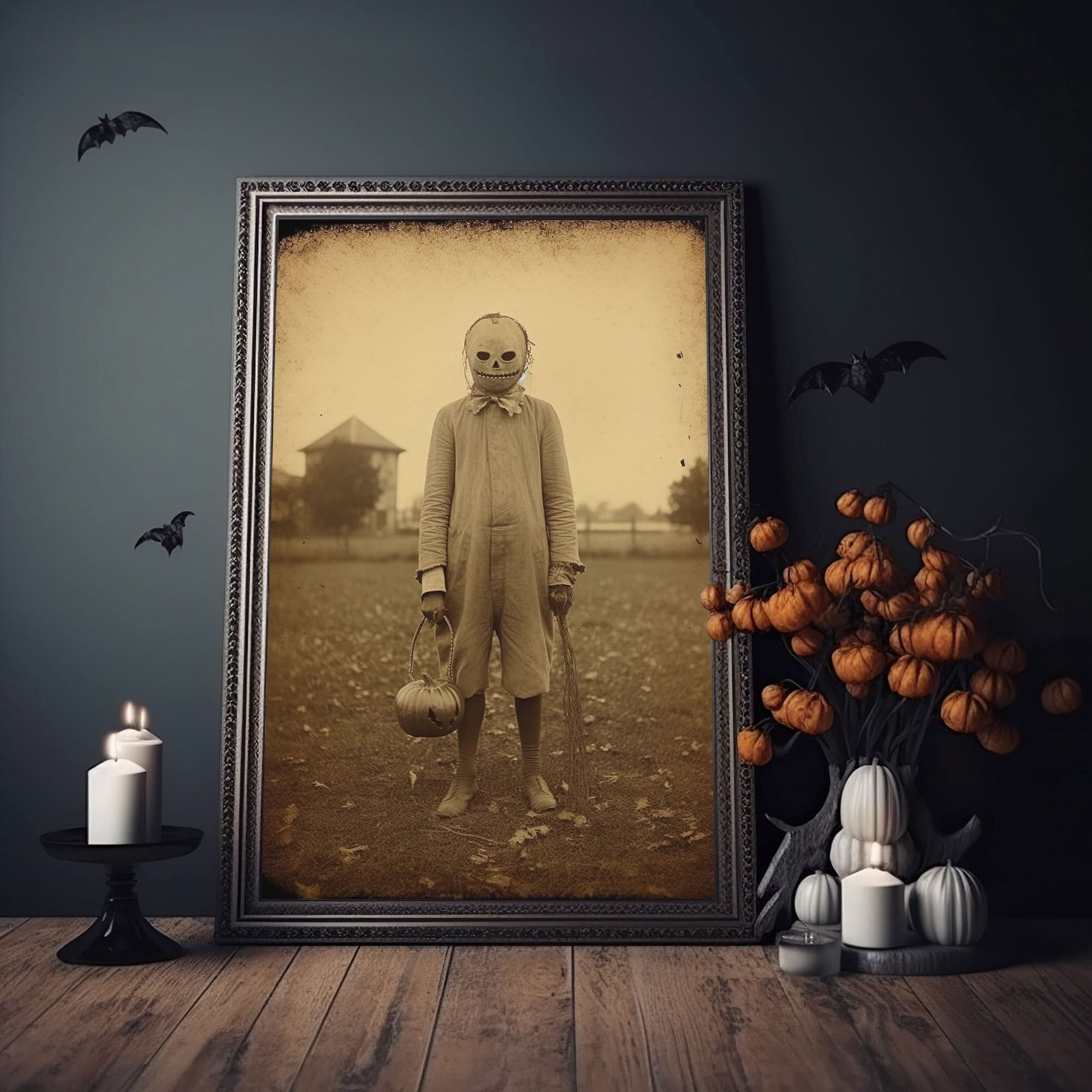 The Menacing Visage Of A Spooky Man, Vintage Photography, Art Poster ...