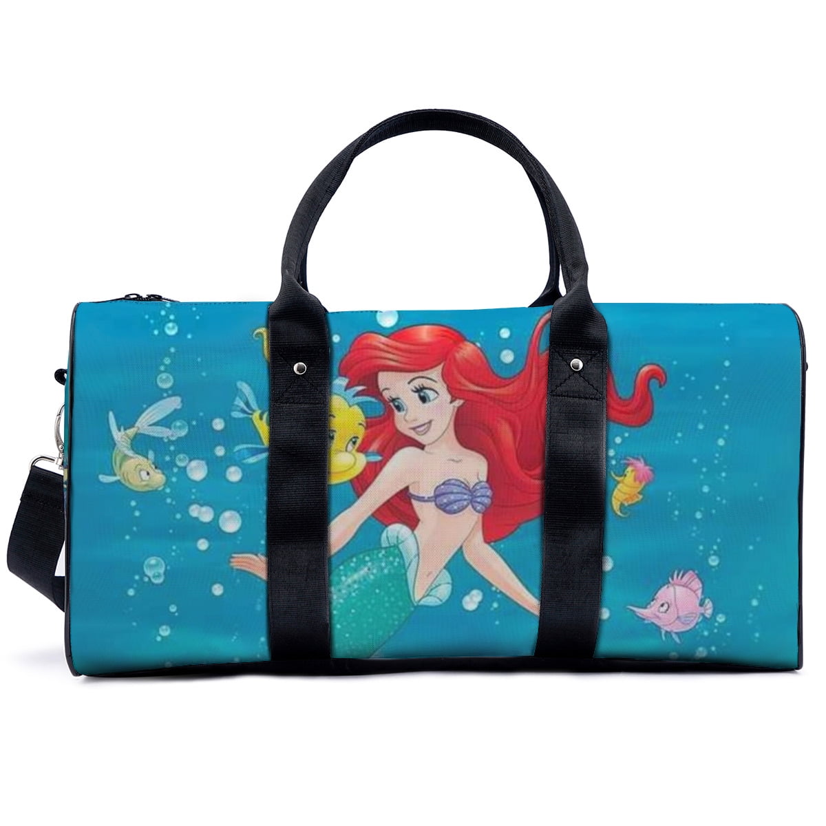 The -MermaidCartoon Travel Luggage Bag with Shoulder Strap Tote ...