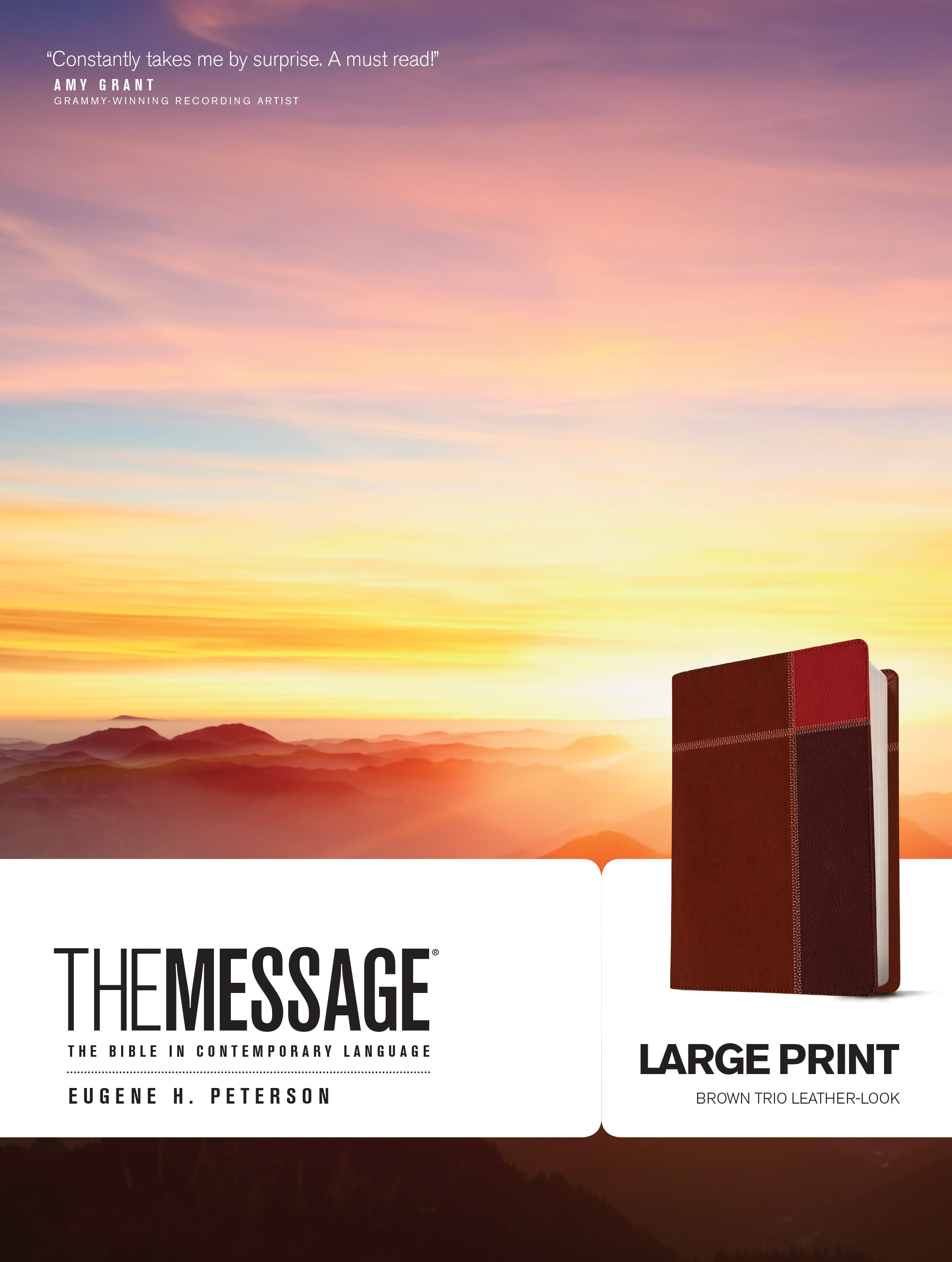 The Message/Large Print Bible (Numbered Edition)-Brown Trio LeatherLook ...