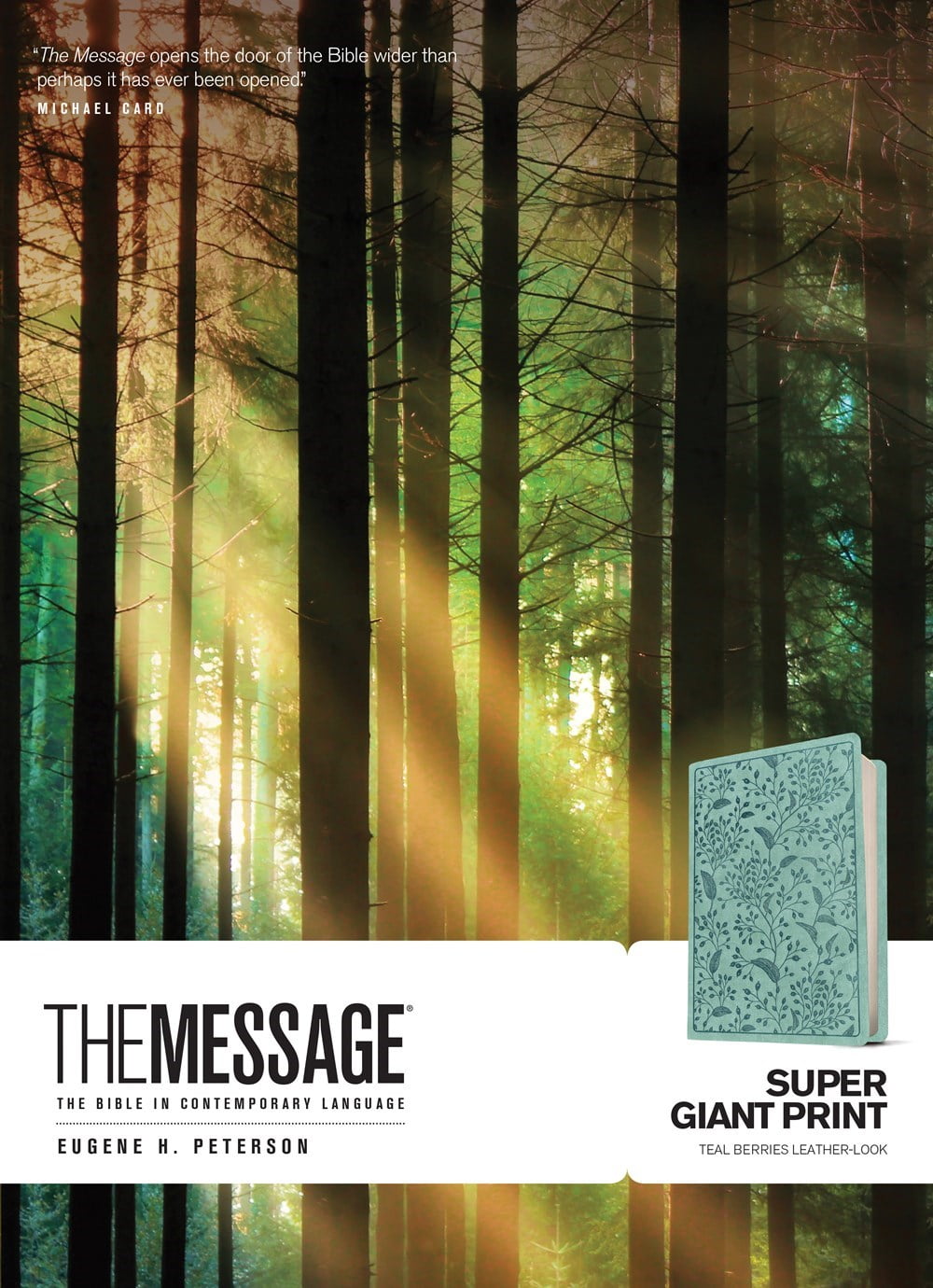 The Message Super Giant Print-Teal Berries Leather-Look - Walmart.com