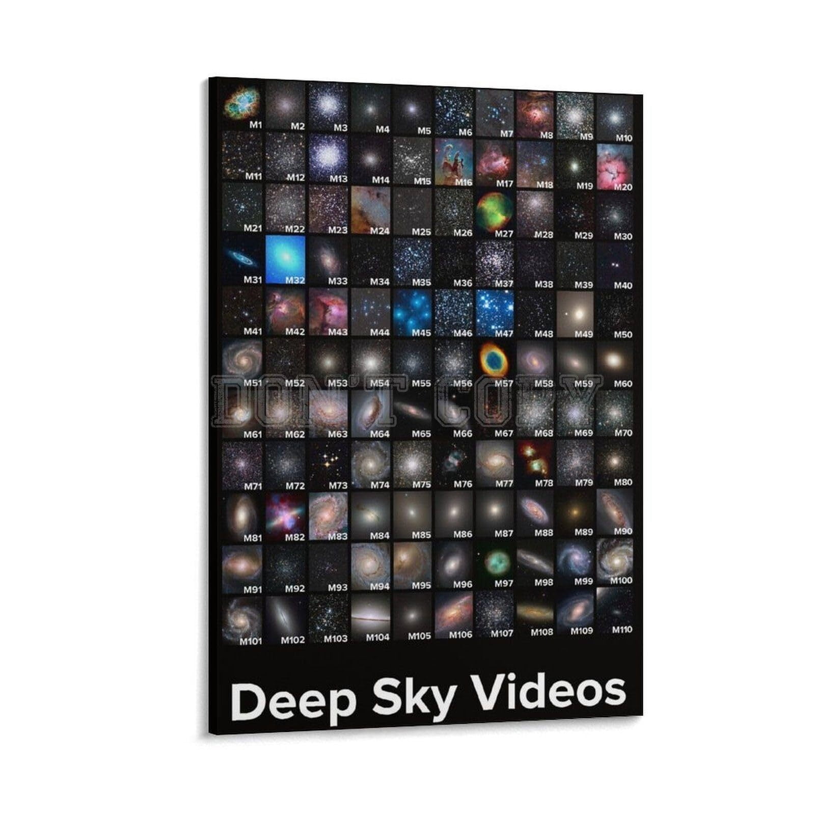 The Messier Objects Poster Canvas Painting Wall Art Poster for Bedroom Living Room Decor ...