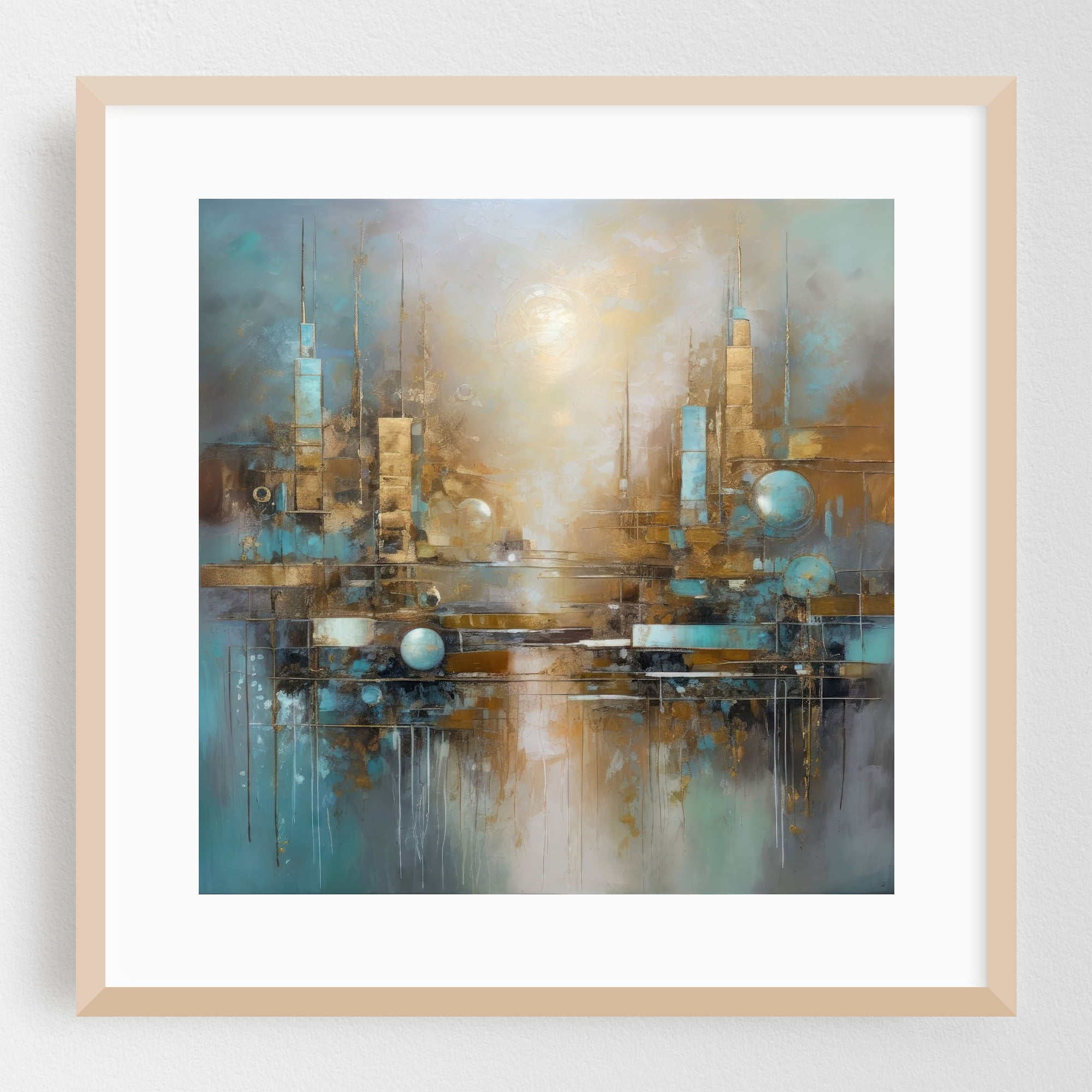 The Metallic Oasis - Digital Art Abstract Geometric Modern Art ...