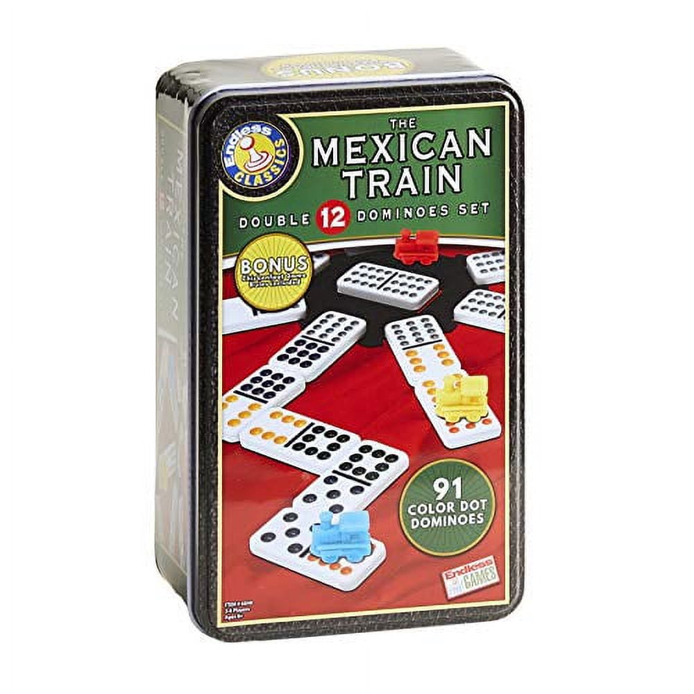 Endless Games Color-Dot Double 12 Mexican Train Dominoes, 91 Pieces ...