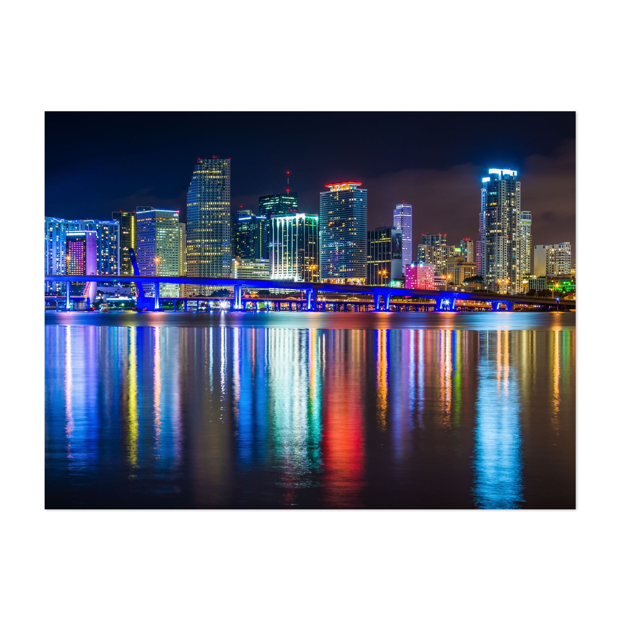 The Miami Skyline - Miami Florida Photography Unframed Wall Art Print ...