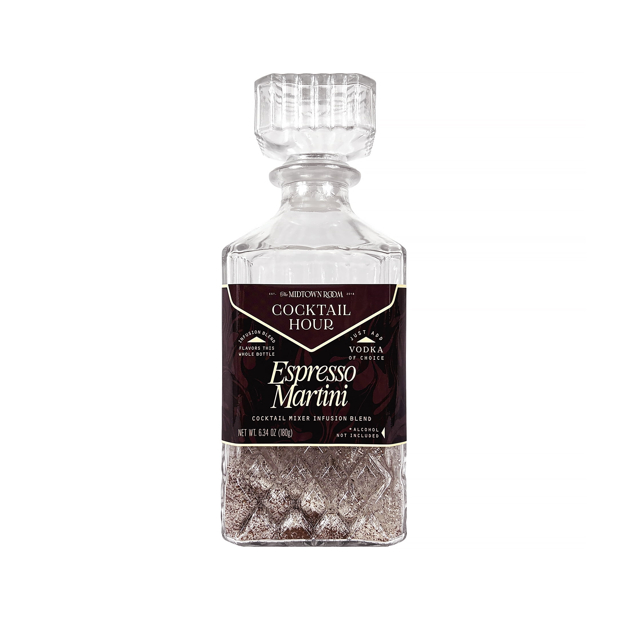 The Midtown Room Cut Glass Decanter Bottle with Espresso Martini Dry ...