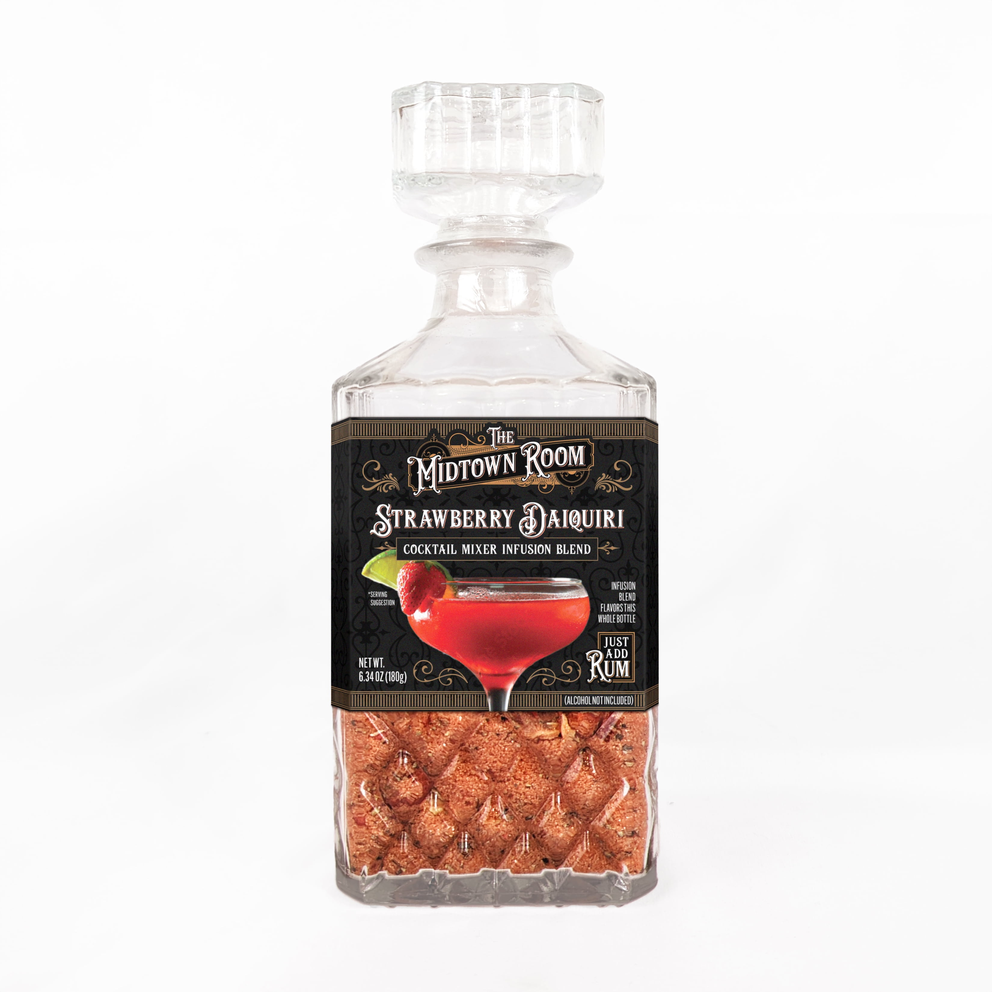 The Midtown Room Cut Glass Decanter Bottle with Strawberry Daiquiri Dry ...