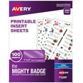 Avery Name Badge Kit Refills, Clear, 100 Printable Inserts (71209 ...