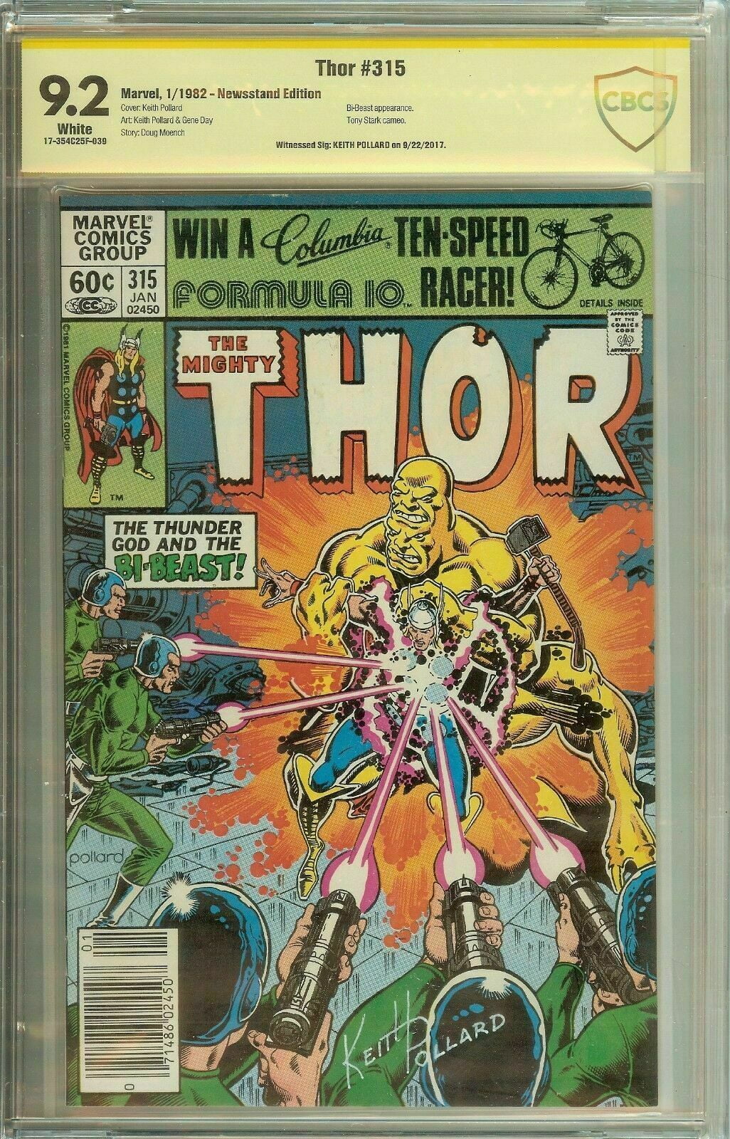 The Mighty Thor #315 CBCS 9.2 Signed by artist Keith Pollard - Walmart.com