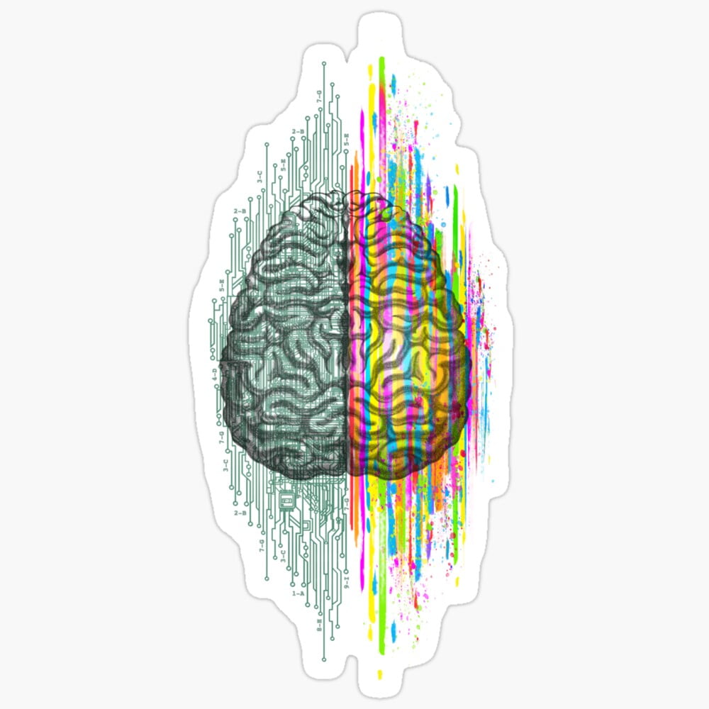 The Mind - Brain Dichotomy Sticker Phone Decal Water Bottle Stickers ...