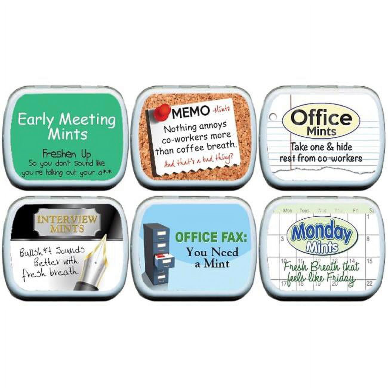 The MintBox PM-WHTSE2370 Office Mint Tins 24 Pack 3 Designs - Walmart.com