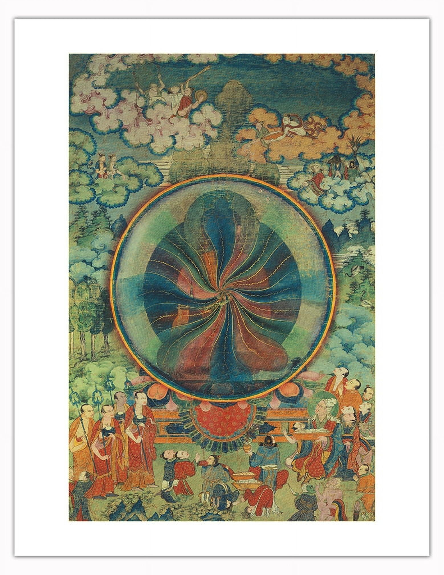 The Miracles of Buddha at Shravasti - Vintage Tibetan Thangka Buddhist ...