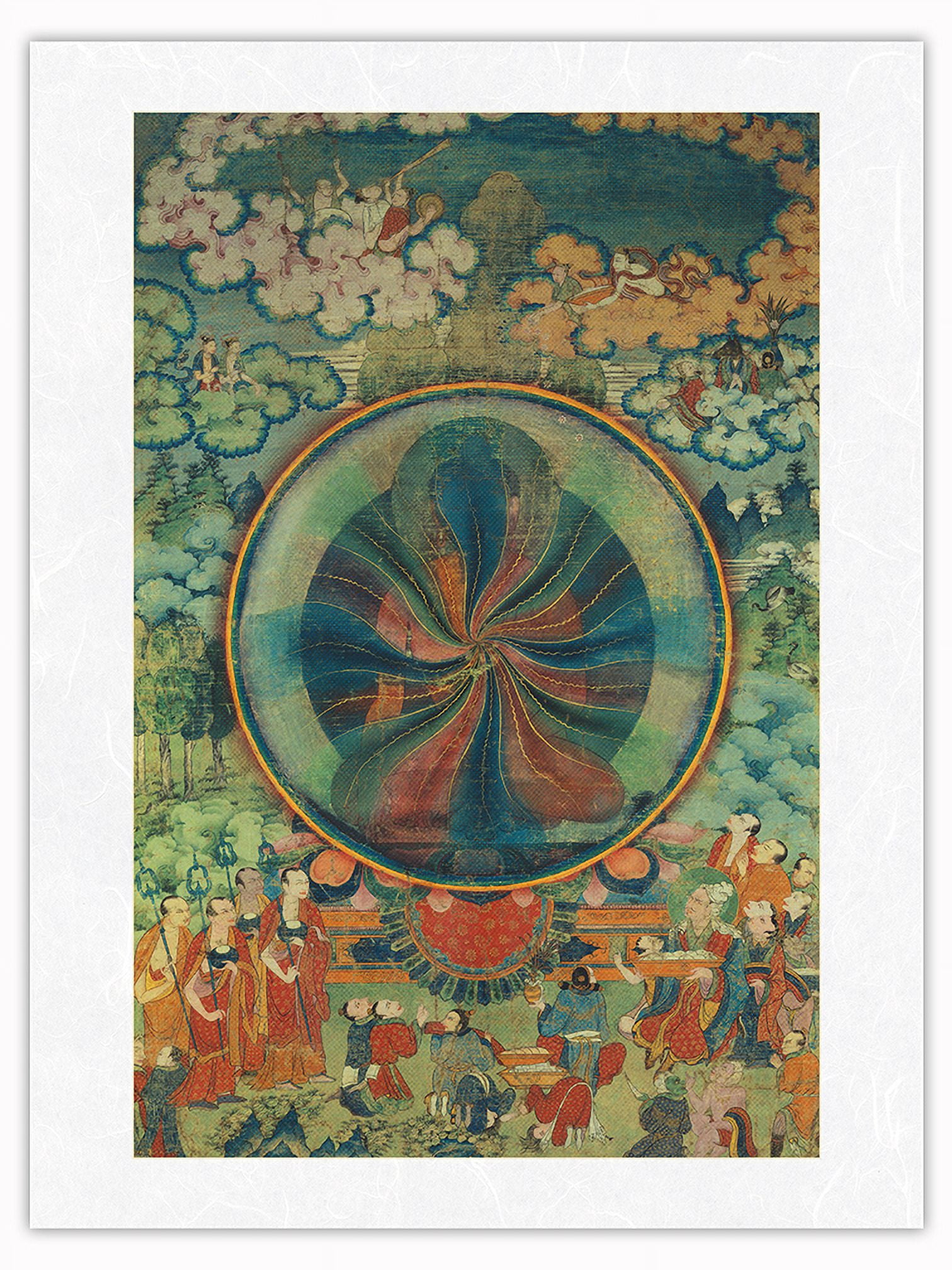 The Miracles of Buddha at Shravasti - Vintage Tibetan Thangka Buddhist ...