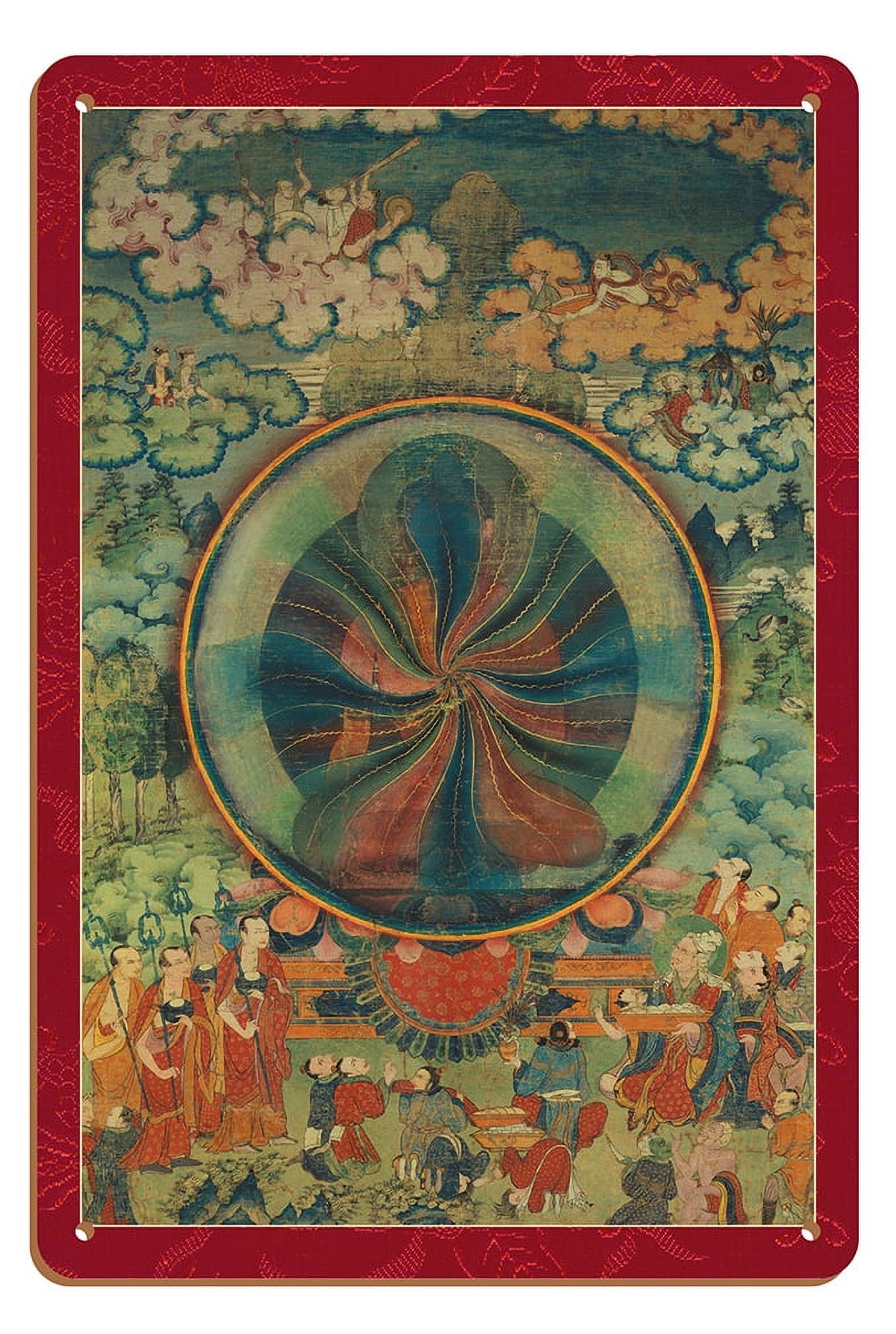 The Miracles of Buddha at Shravasti - Vintage Tibetan Thangka Buddhist ...