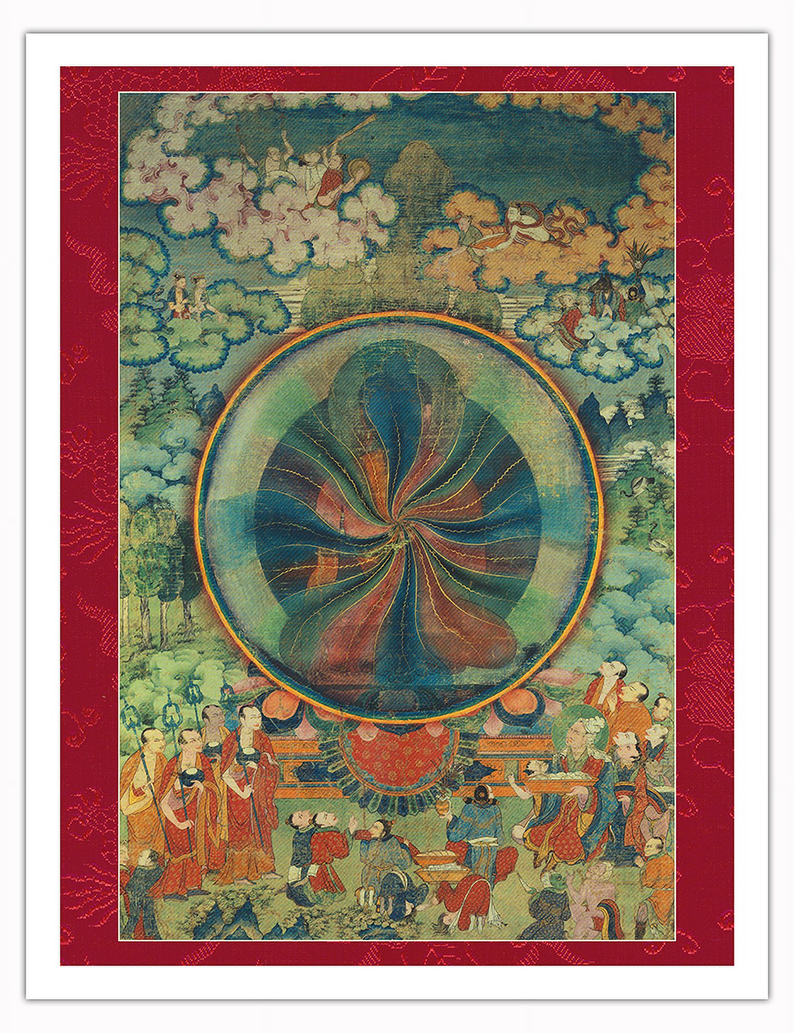The Miracles of Buddha at Shravasti - Vintage Tibetan Thangka Buddhist ...