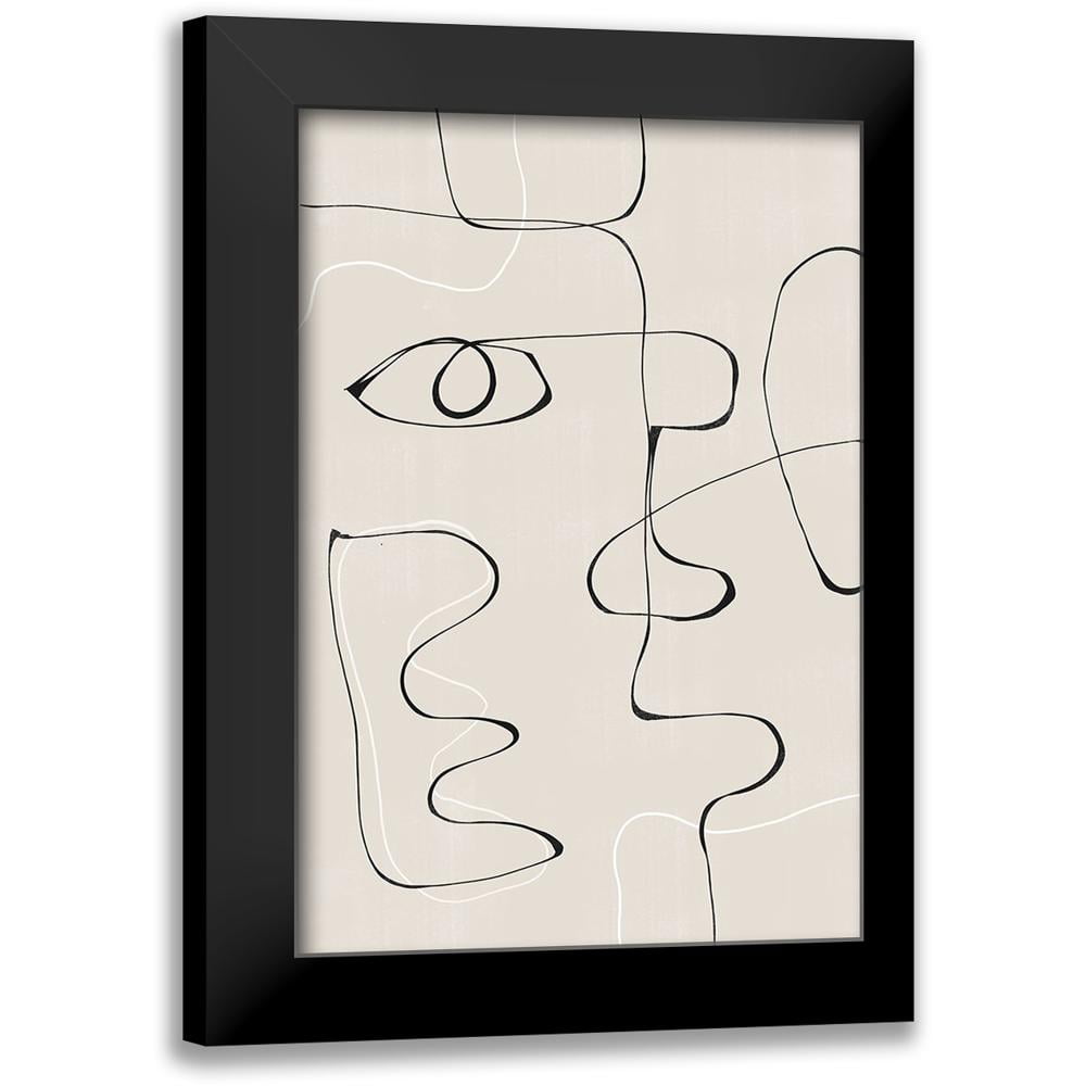 The Miuus Studio 11x14 Black Modern Framed Museum Art Print Titled - Abstract Face No2 ...