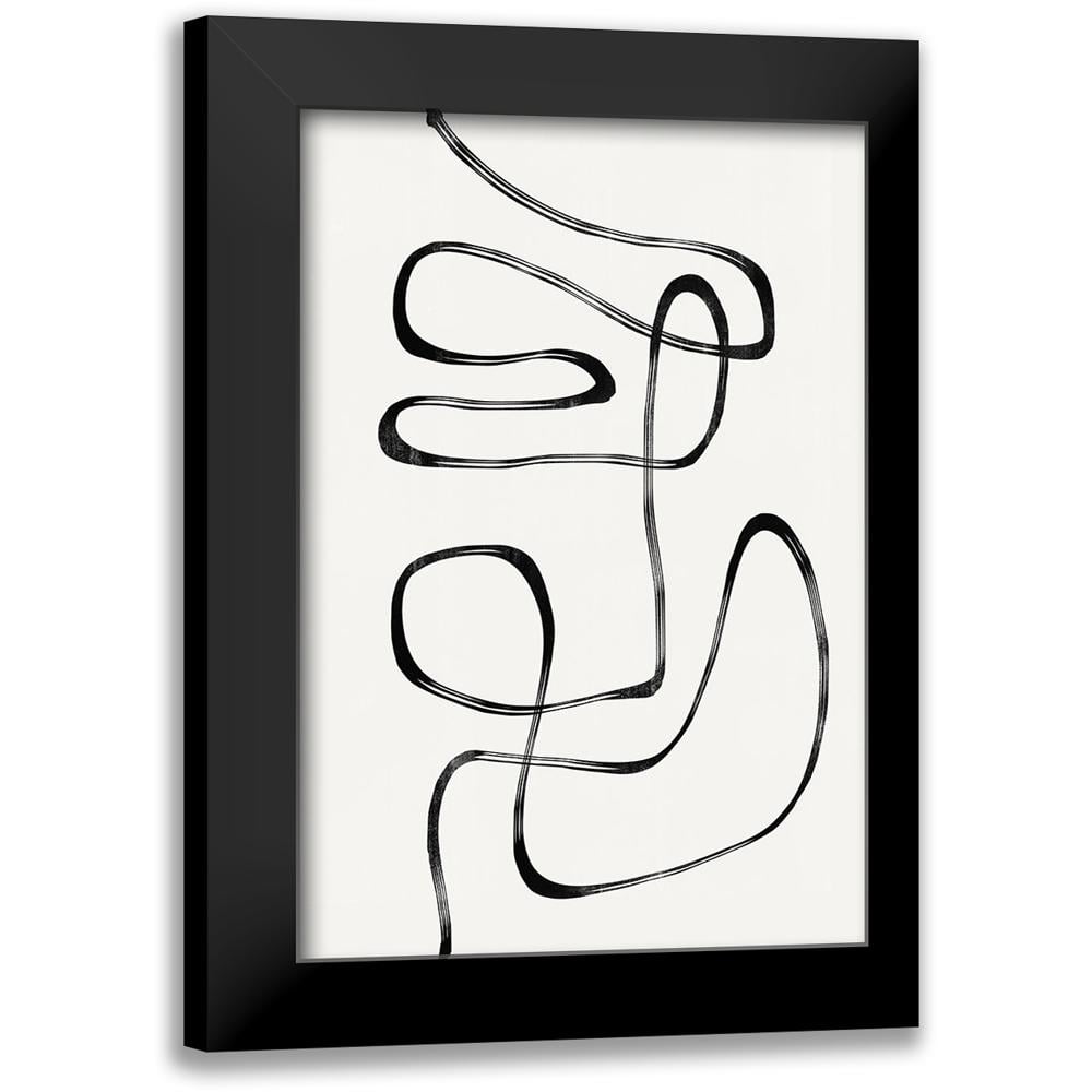 The Miuus Studio 11x14 Black Modern Framed Museum Art Print Titled - Abstract Line No5 ...