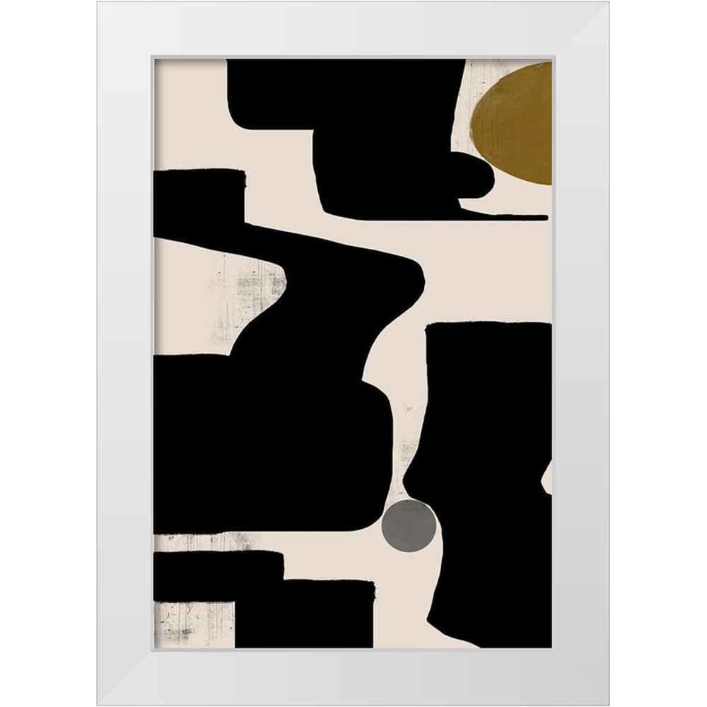 The Miuus Studio 11x14 White Modern Wood Framed Museum Art Print Titled - Abstract Art No3 ...