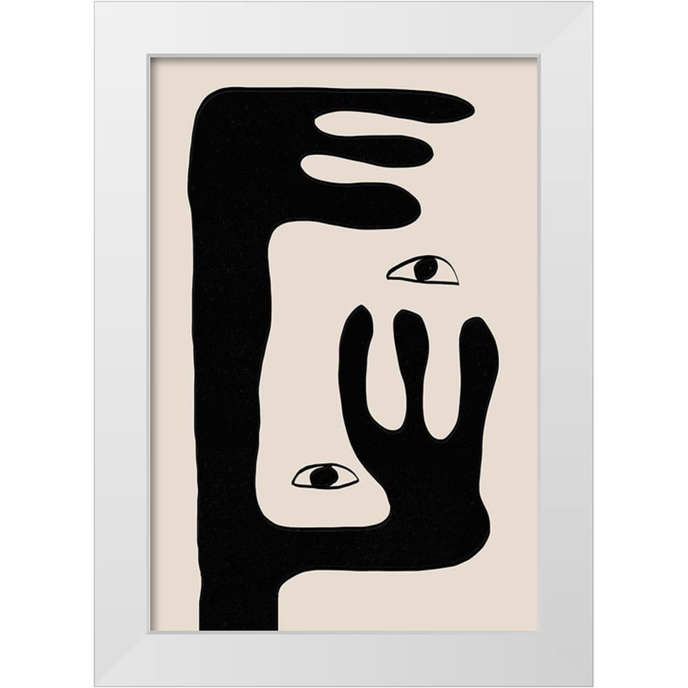 The Miuus Studio 11x14 White Modern Wood Framed Museum Art Print Titled - Abstract Face No2 ...