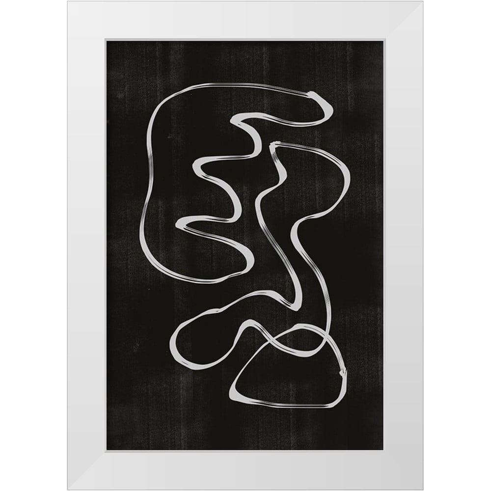 The Miuus Studio 11x14 White Modern Wood Framed Museum Art Print Titled - Abstract Line No3 ...