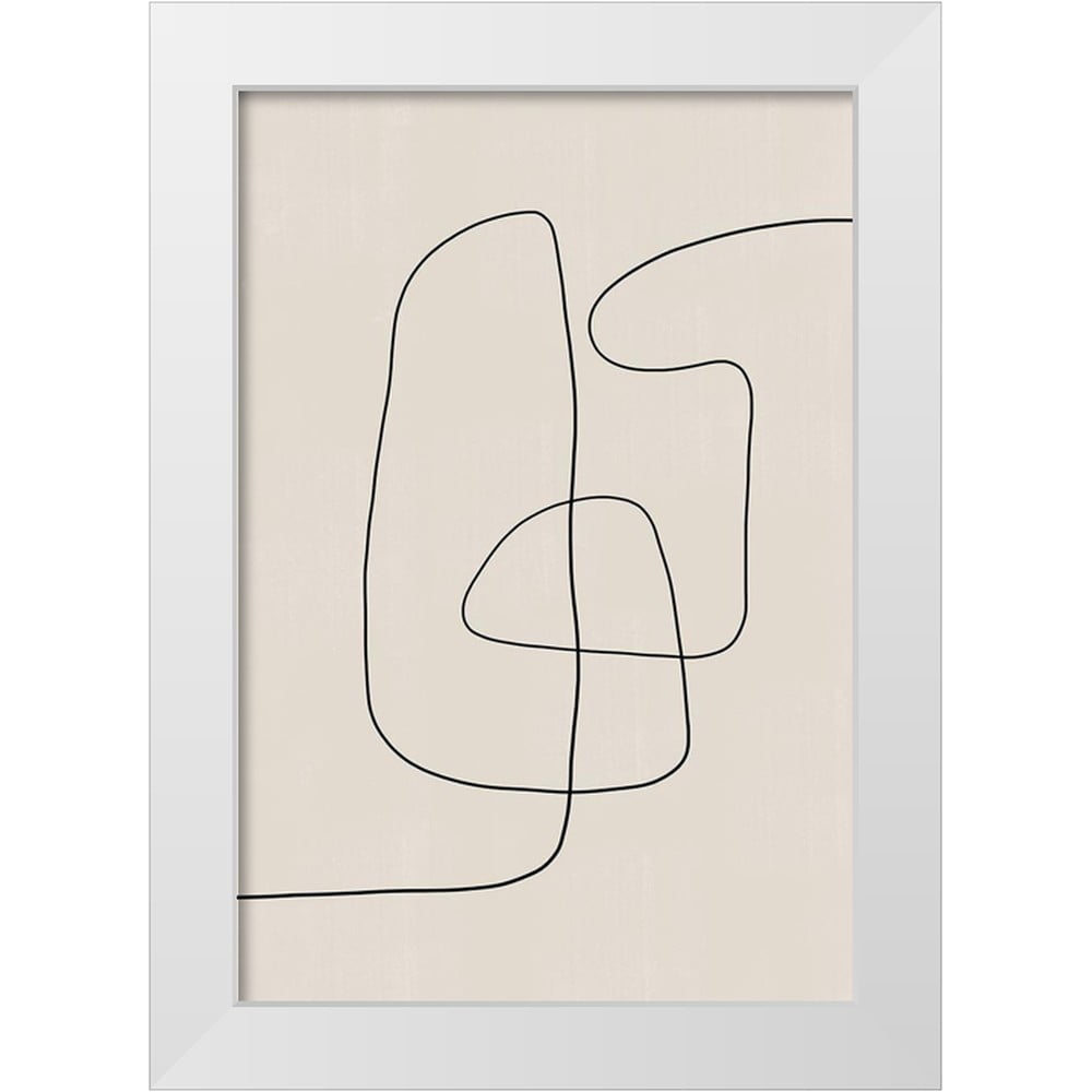 The Miuus Studio 11x14 White Modern Wood Framed Museum Art Print Titled - Line Art Modern ...