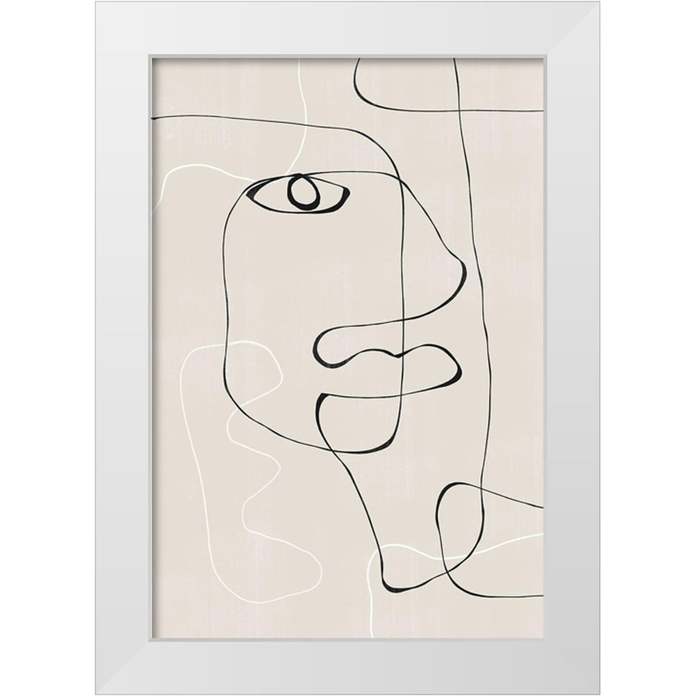 The Miuus Studio 13x18 White Modern Wood Framed Museum Art Print Titled - Abstract Face No1 ...