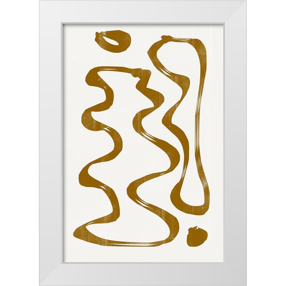 The Miuus Studio 13x18 White Modern Wood Framed Museum Art Print Titled - Abstract Line No7 ...