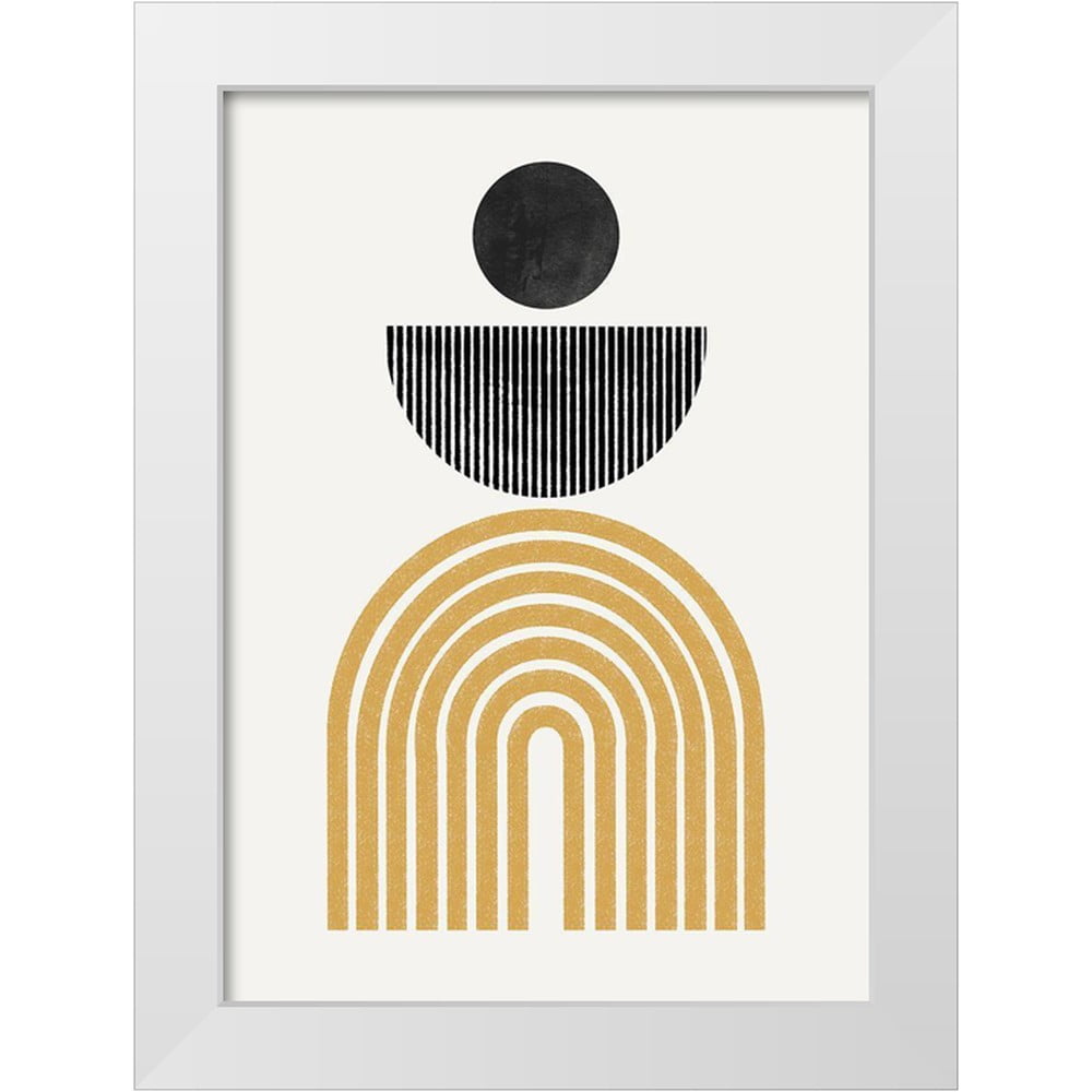 The Miuus Studio 14x18 White Modern Wood Framed Museum Art Print Titled - Midcentury Composition ...