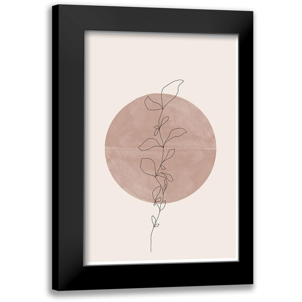 The Miuus Studio 17x24 Black Modern Framed Museum Art Print Titled - Line Flower - Walmart.com