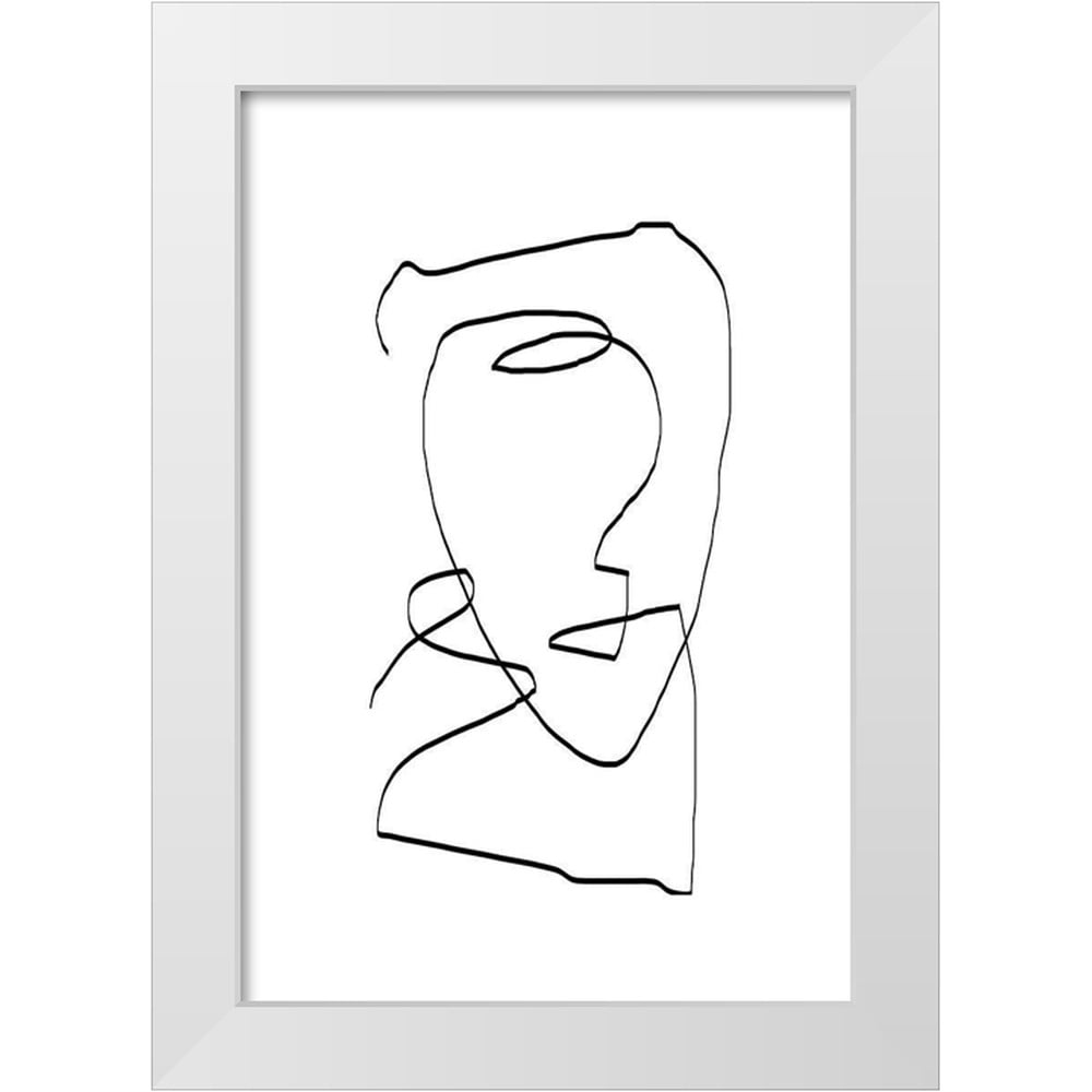 The Miuus Studio 17x24 White Modern Wood Framed Museum Art Print Titled - Abstract Head No1 ...