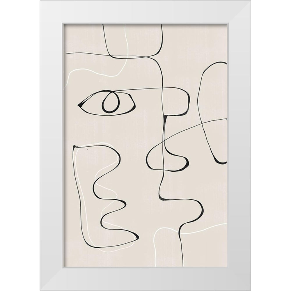 The Miuus Studio 18x24 White Modern Wood Framed Museum Art Print Titled - Abstract Face No2 ...