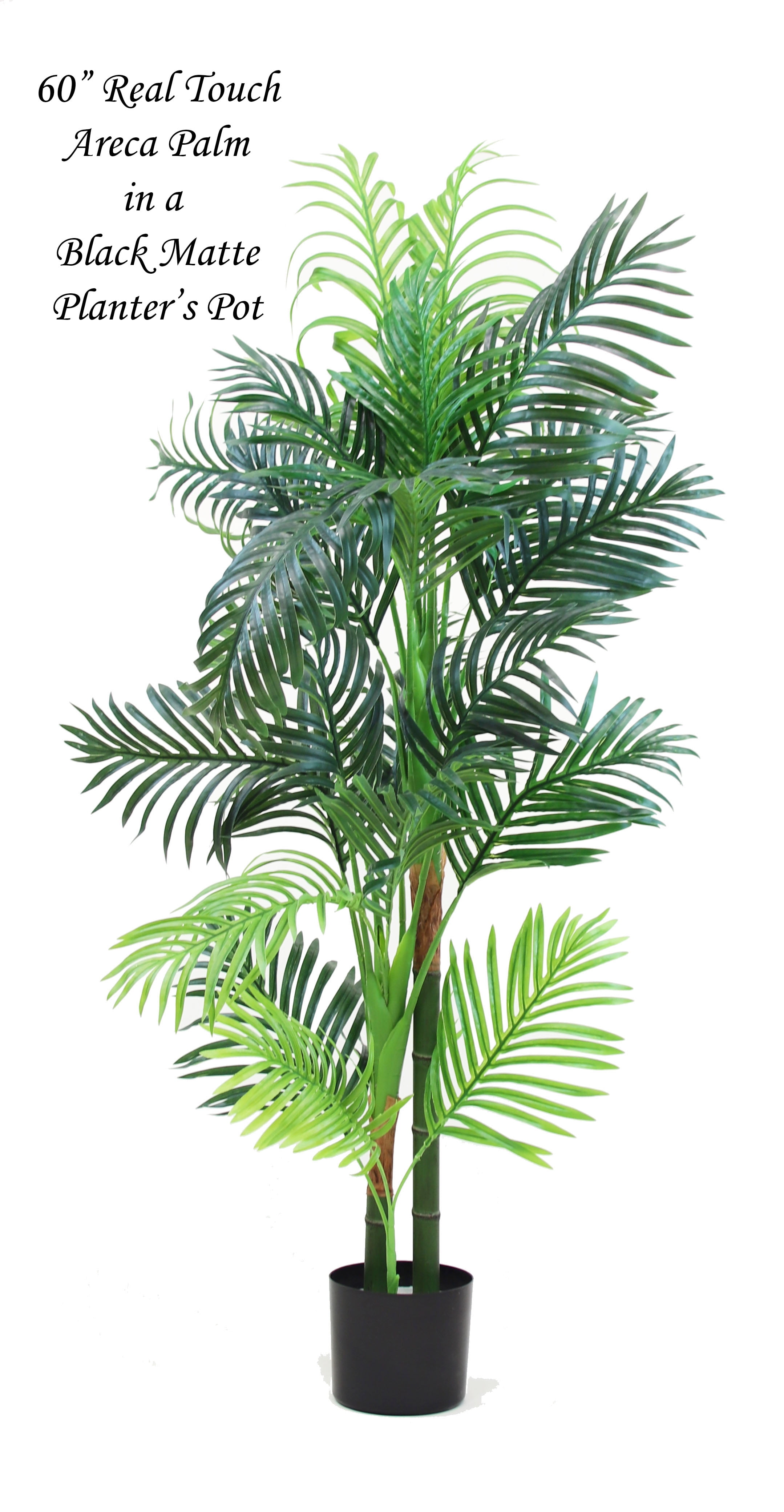 The Mod Greenhouse 60" Artificial Real Touch Areca Green Palm Tree in a ...