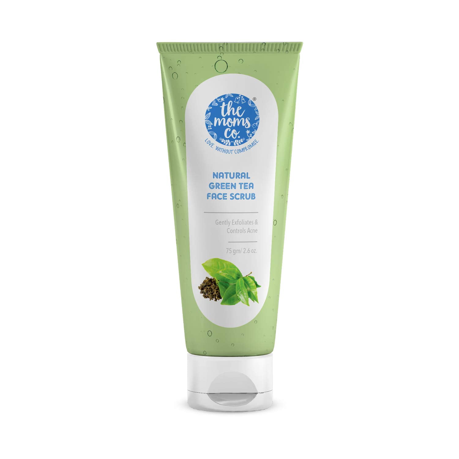 The Moms Co. Natural Green Tea Face Scrub l With Tagua Nut, Black Sand ...