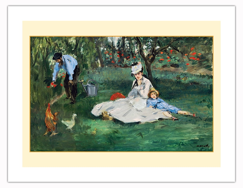 The Monet Family in Their Garden at Argenteuil France - From an ...