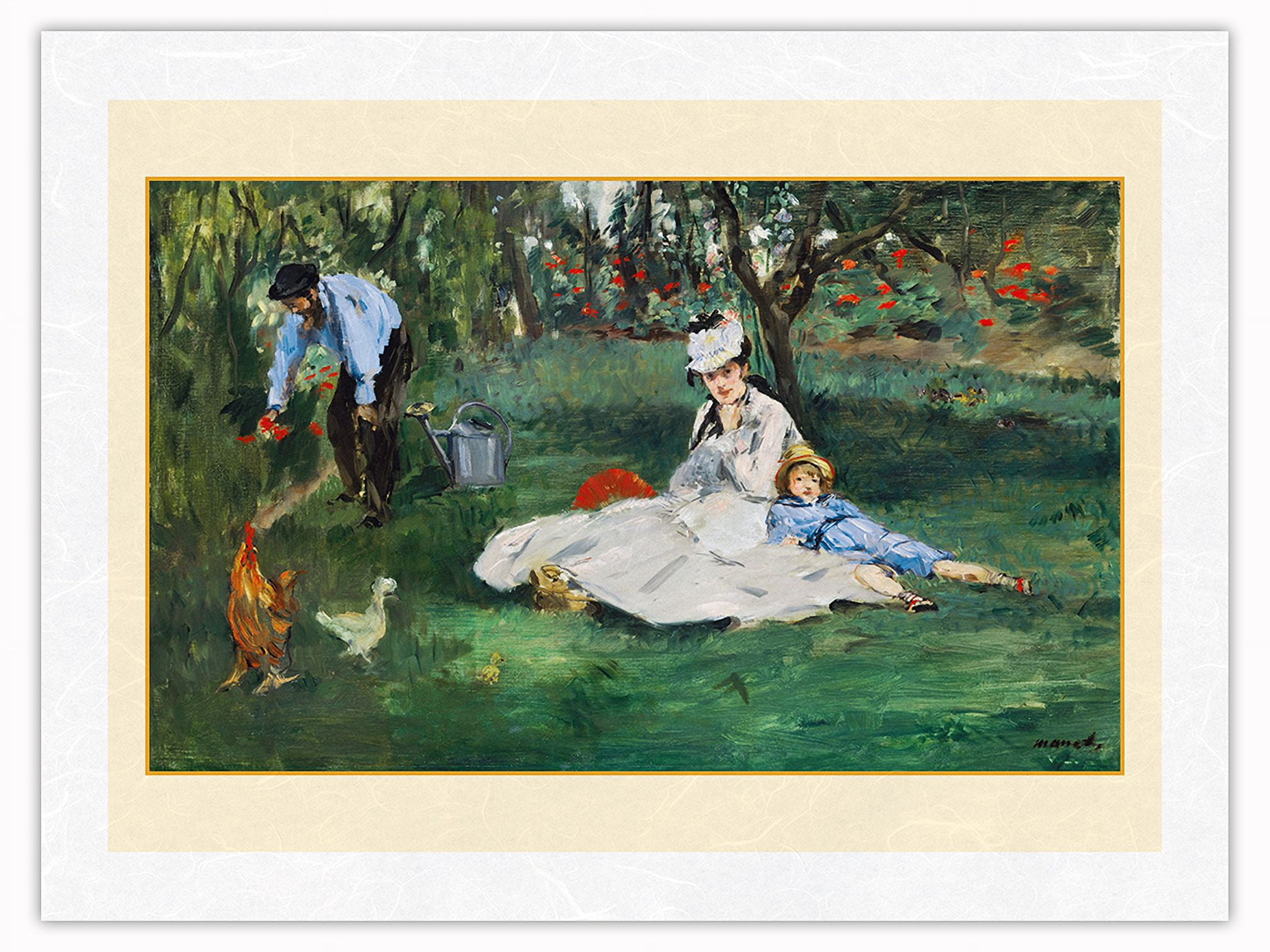 The Monet Family in Their Garden at Argenteuil France - From an ...