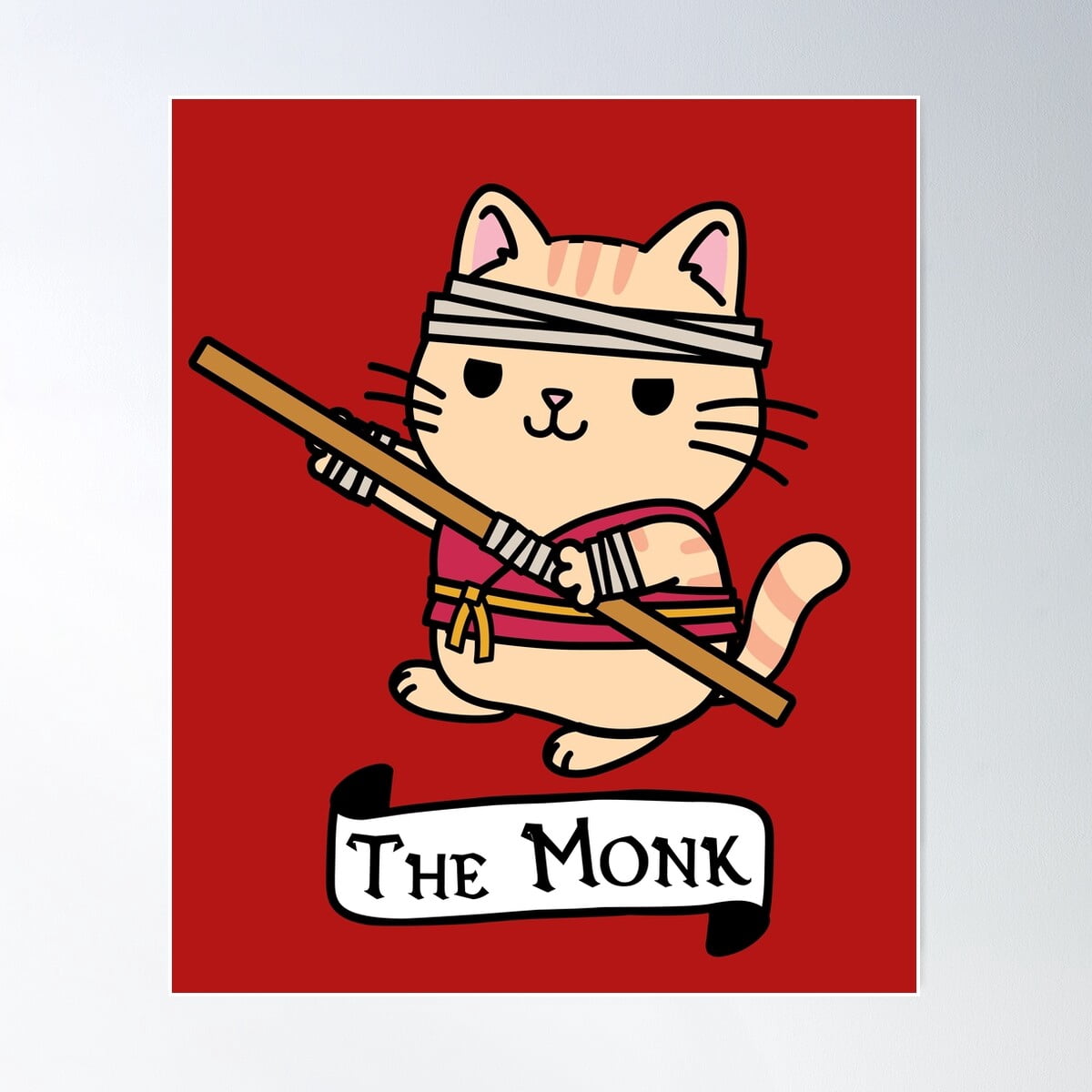 The Monk | Dnd Cat Tabaxi Monk Poster Wall Art, Modern Wall Decor For ...