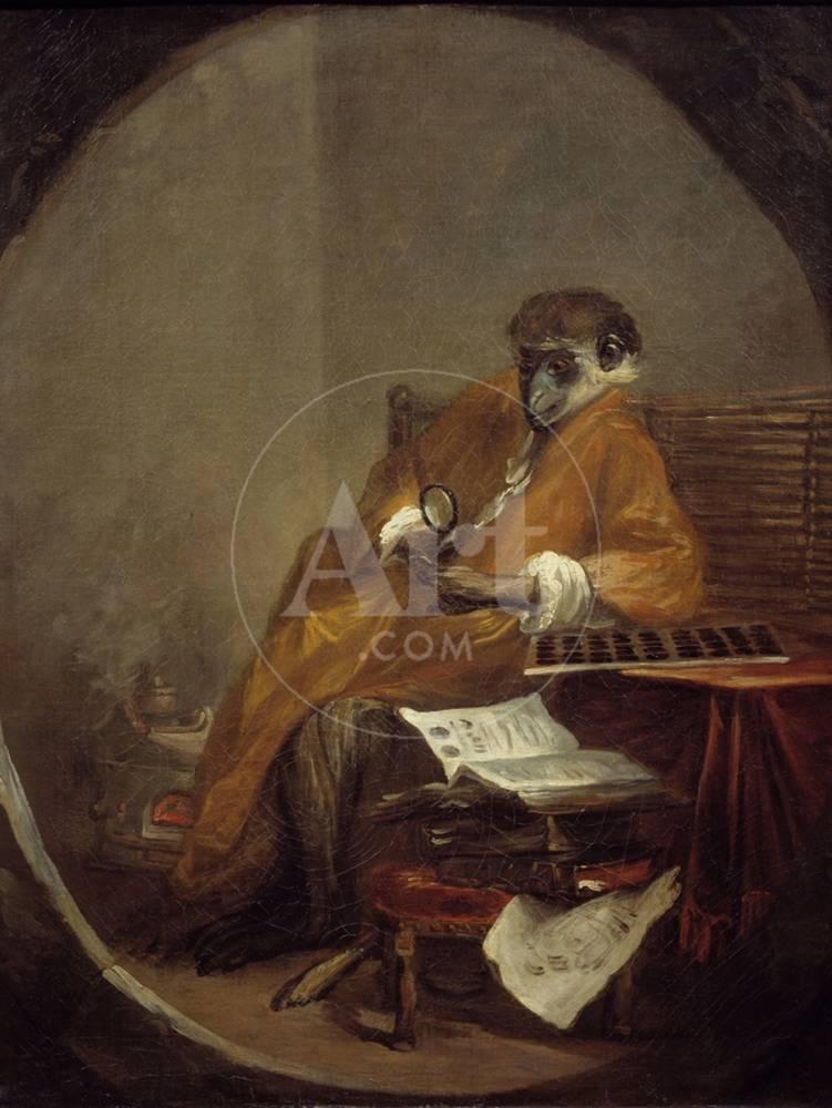 The Monkey Antiquarian by Jean Baptiste Simeon Chardin, Animals ...
