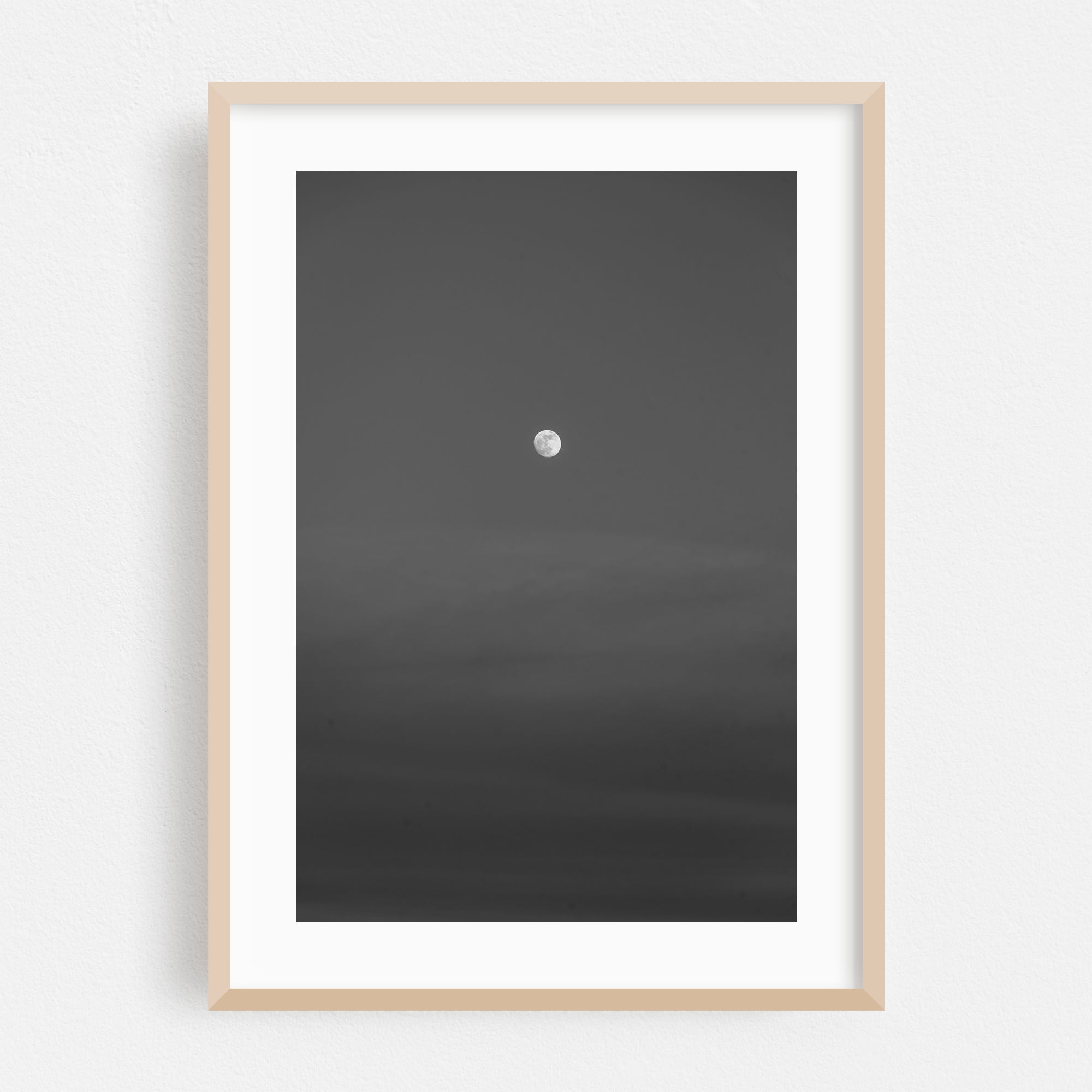 The Moon 02 B&W - Barcelona Catalonia Spain Photography Oak Framed Wall ...