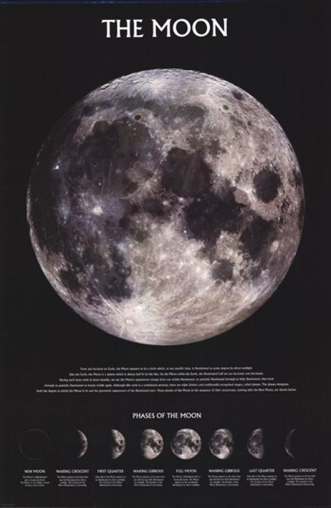 The Moon - Outer Space Laminated Poster (24 x 36) - Walmart.com